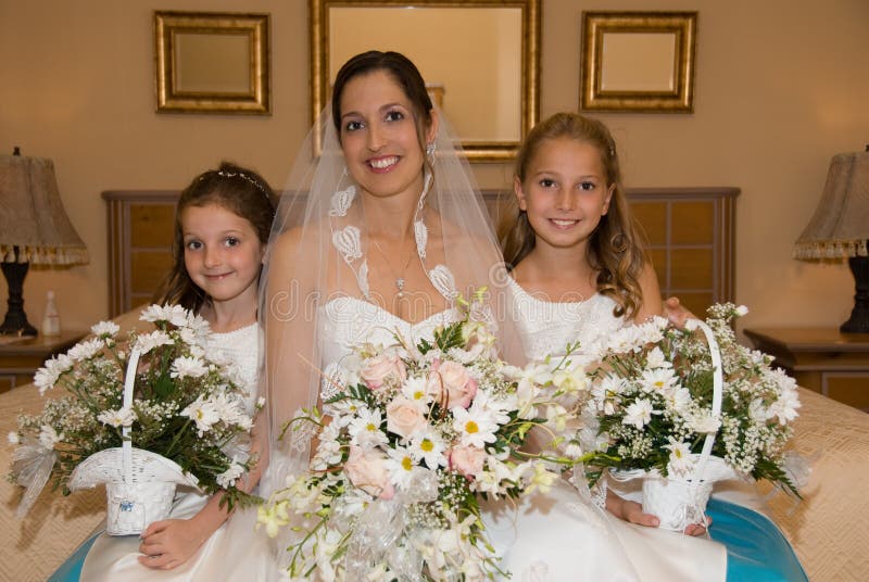 Bride and daughters stock photo. Image of wedding, marriage - 3249978