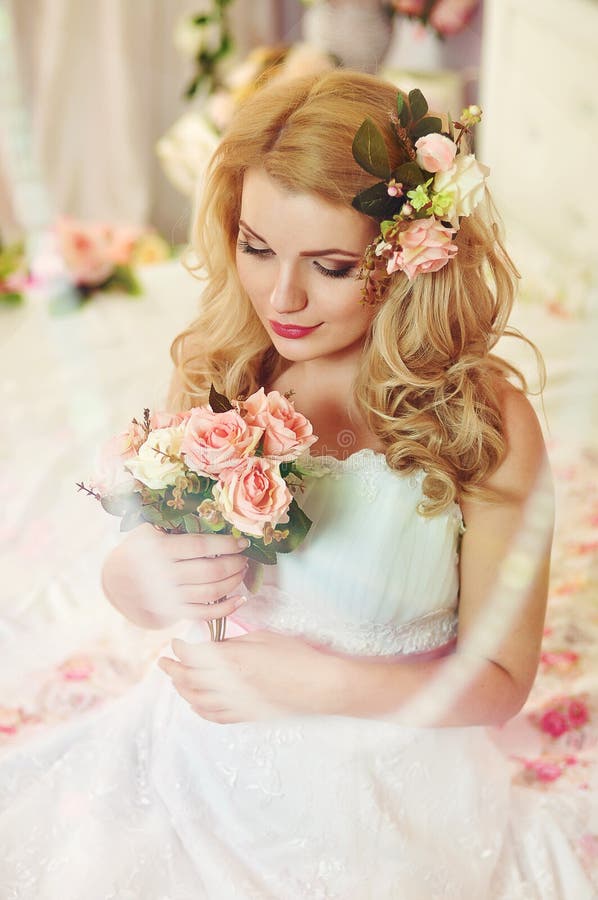 Bride stock photo. Image of beautiful, dress, bouquet - 52833668