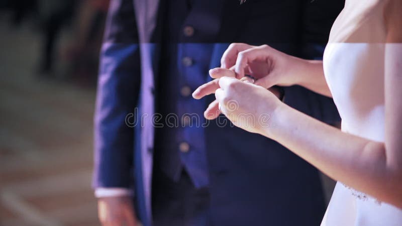 Bride Exchanging Wedding Ring with Groom Stock Footage - Video of groom ...