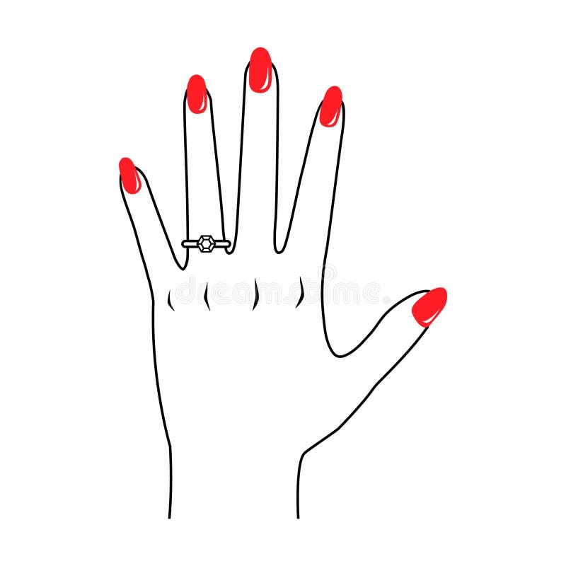 Bride Finger with Shiny Diamond Ring on the White Background. Isolated ...