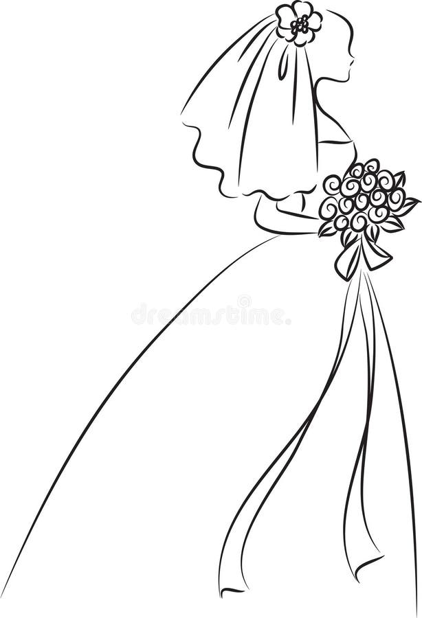 Bride with flower design editorial photo. Illustration of icon - 109187726