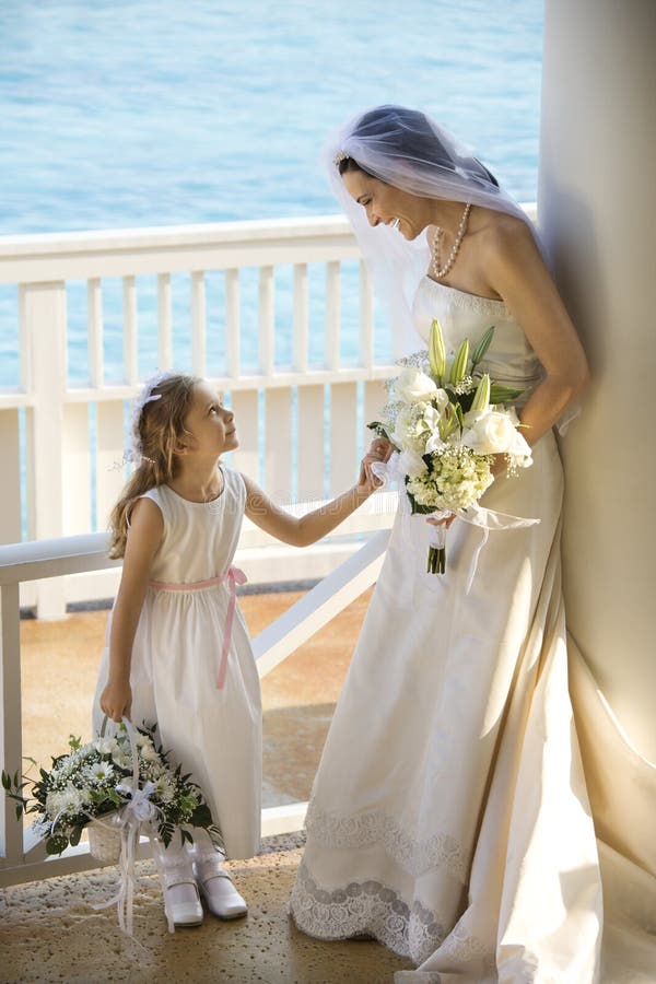 Bride and flowergirl. stock image. Image of bride, woman - 2046187