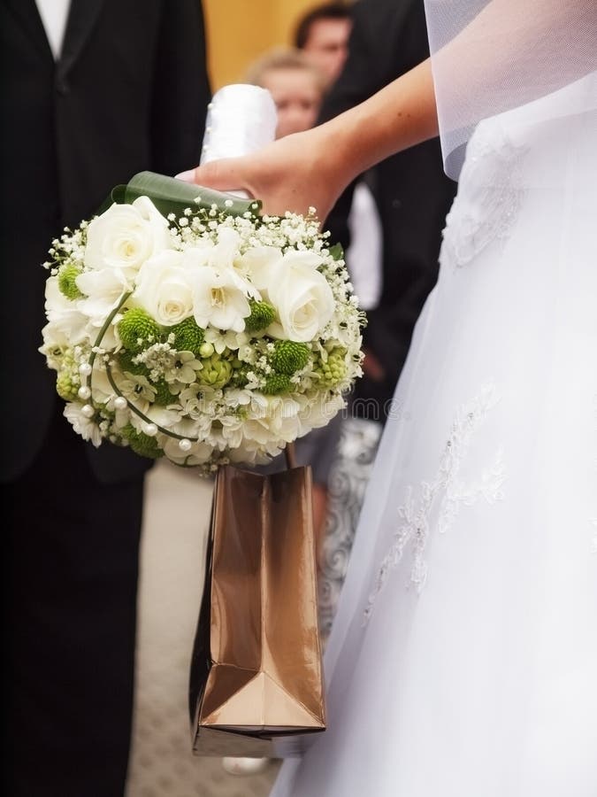 Bride with flowers stock image. Image of bridal, marriage - 23135085