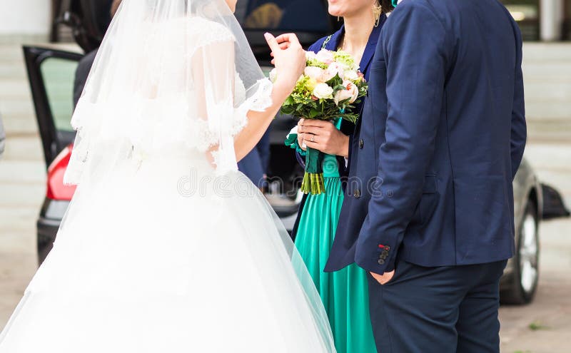 Bride and Friend Having Fun Together Stock Image - Image of bridal ...