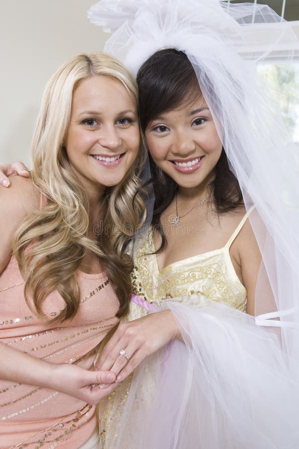 Bride with Friend at Hen Party Stock Image - Image of engagement ...