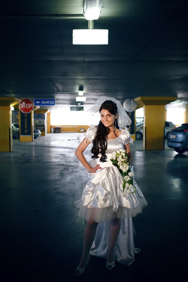 Bride in the car stock image. Image of emotions, happy - 11689547