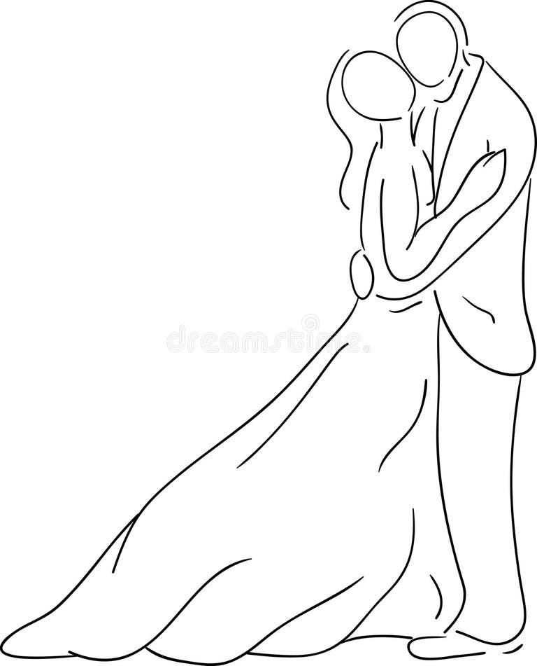 Bride Groom Outline Stock Illustrations – 6,784 Bride Groom Outline ...