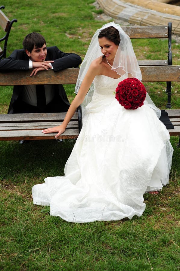 Bride and Groom stock photo. Image of holding, happy, contemporary ...