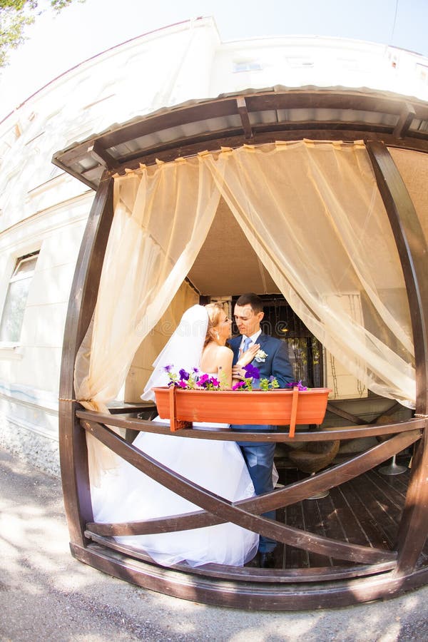 Bride and Groom in the Cafe Stock Photo - Image of drinking, male: 64726982