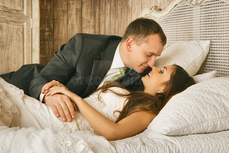 Bride and Groom stock image. Image of bride, lying, happy - 31219819