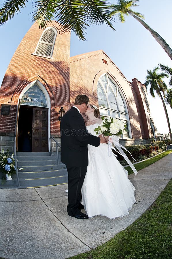 Bride and Groom Church Wedding Stock Image - Image of future, holding ...
