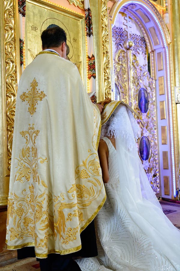 Bride and Groom at the Church during a Wedding Ceremony Editorial Stock ...
