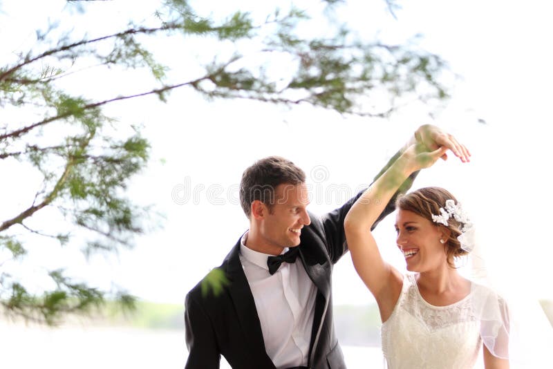 Bride and groom dancing stock photo. Image of nature - 53501310