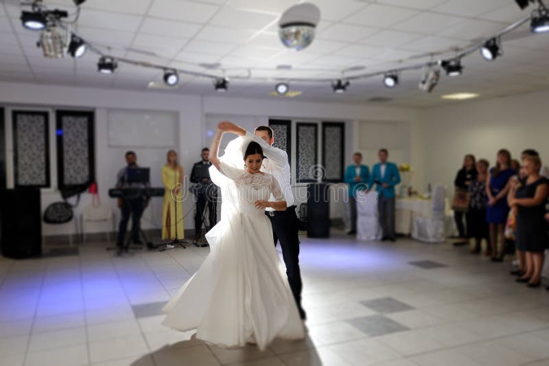 Bride and Groom Dancing on the Wedding Stock Image - Image of night ...
