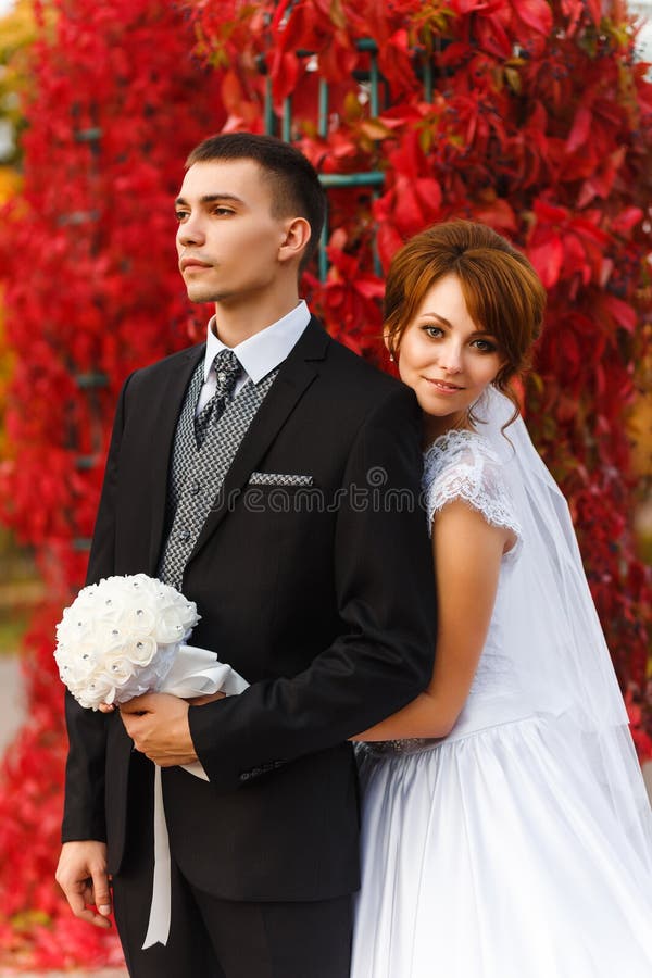 Bride and Groom hugging stock photo. Image of marry, outdoors - 80273666