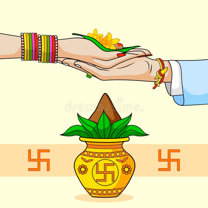 Bride and Groom in Indian Hindu Wedding Stock Vector - Illustration of ...