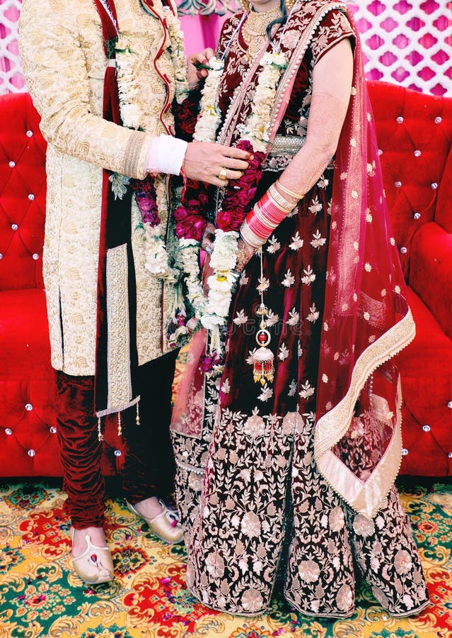 The Bride and Groom at the Indian Wedding Stock Photo - Image of dress ...