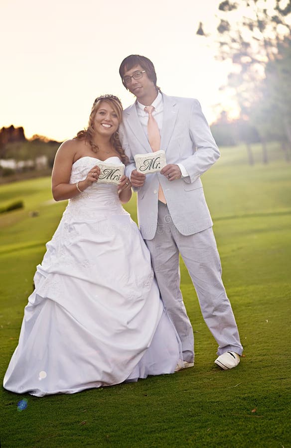 Bride and Groom Just Married Stock Image - Image of love, husband: 20409043