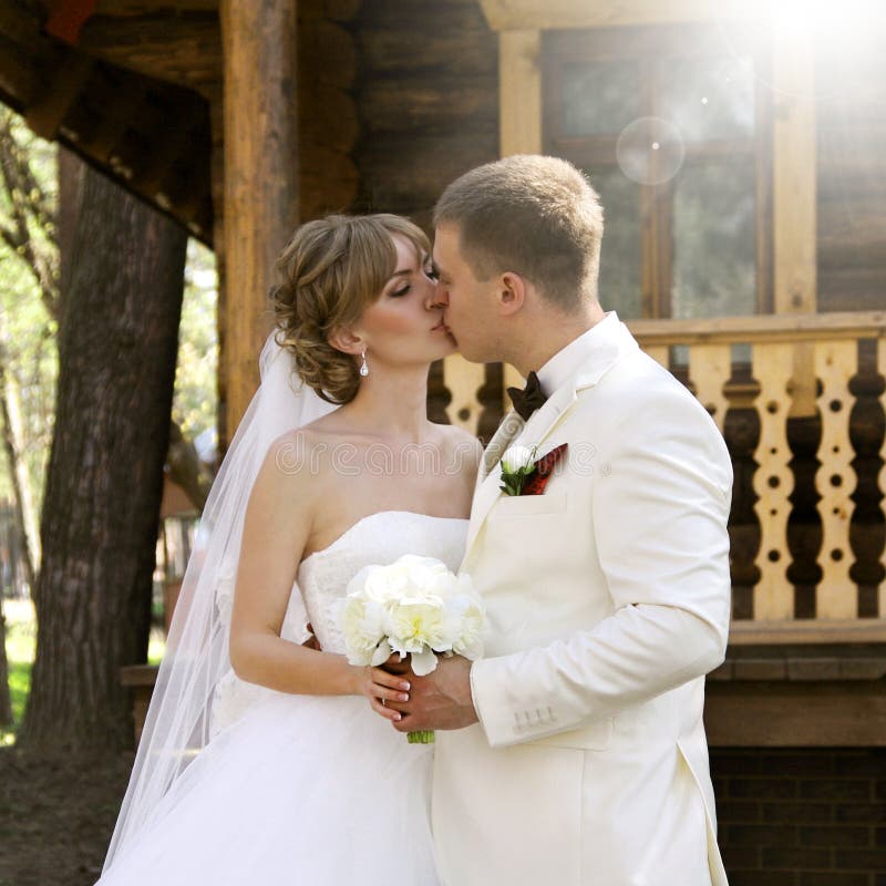 Bride and groom, kiss stock photo. Image of marry, bride - 31824582