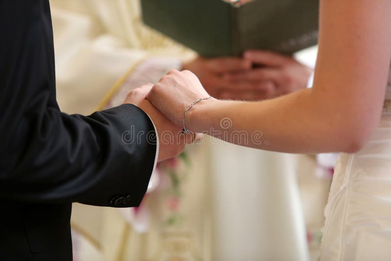 Bride and Groom during the Marriage Oath Stock Photo - Image of pray ...