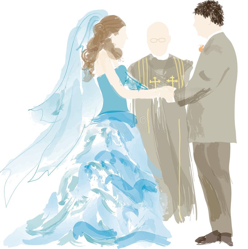 Abstract bride and groom stock vector. Illustration of dress - 4891711