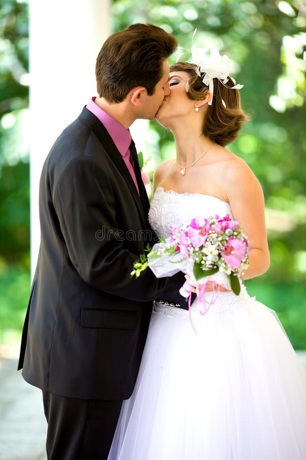 Groom Looking at Bride with Love Stock Image - Image of enjoying, latin ...