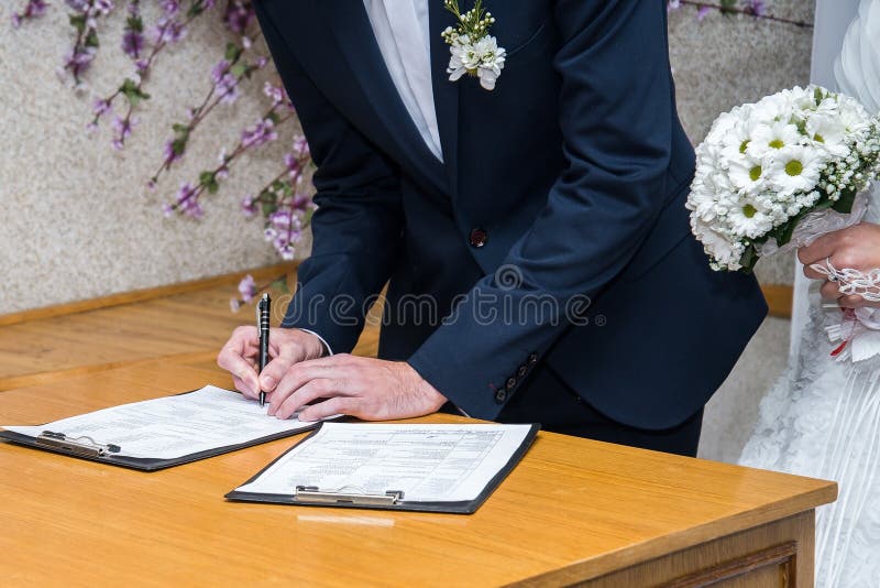 Signing The Marriage License Stock Photo - Image of wedding ...