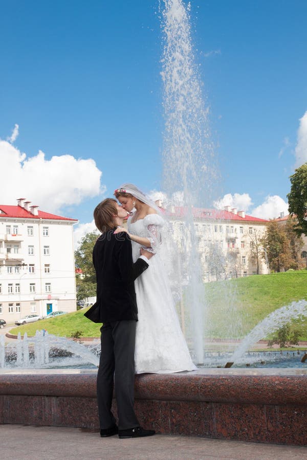 Bride and groom stock photo. Image of dress, gown, cloud - 32389534