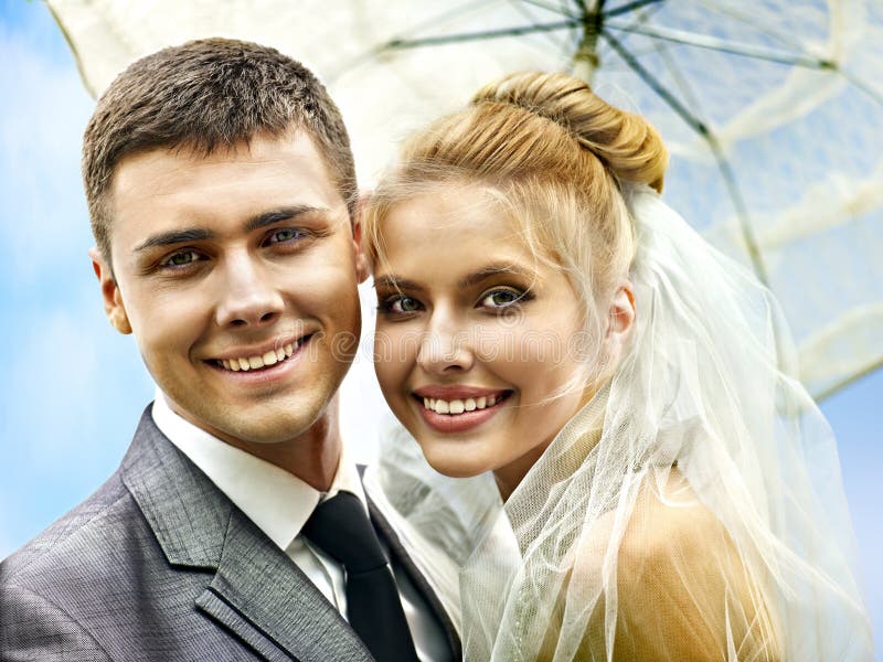 Young Married Couple in the City Stock Image - Image of couple, groom ...