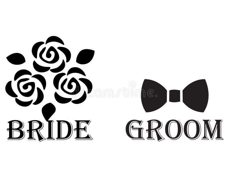 Bride and groom stock illustration. Illustration of text - 85736354