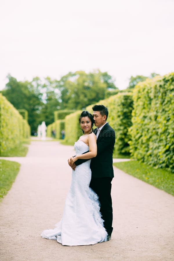 Bride and Groom on Their Wedding Day Stock Image - Image of groom ...