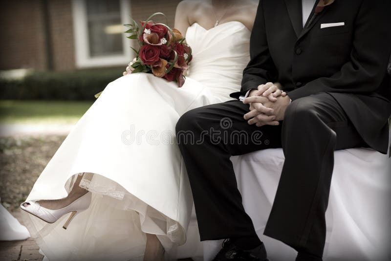 Bride and Groom at Wedding Ceremony Stock Image - Image of marriage ...
