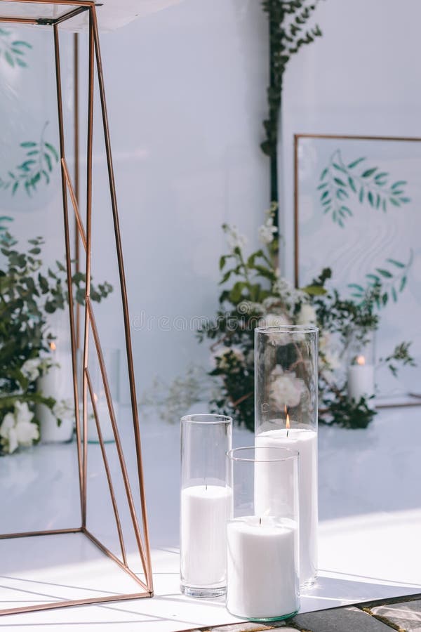 Bride and Groom on Wedding Ceremony on Rustic Autumn Wedding Stock ...