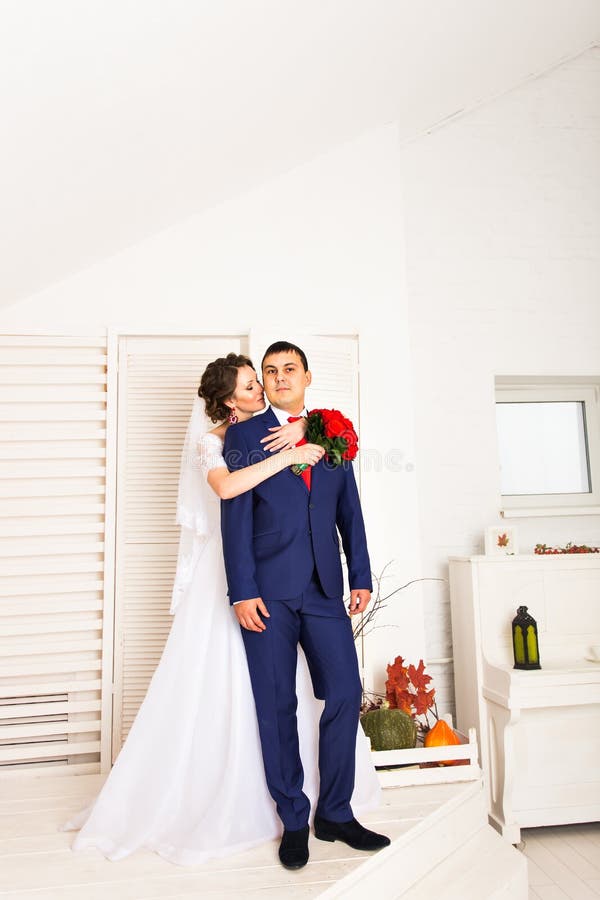 Bride and Groom in Dance, Wedding Couple Dancing, Looking Each Other ...