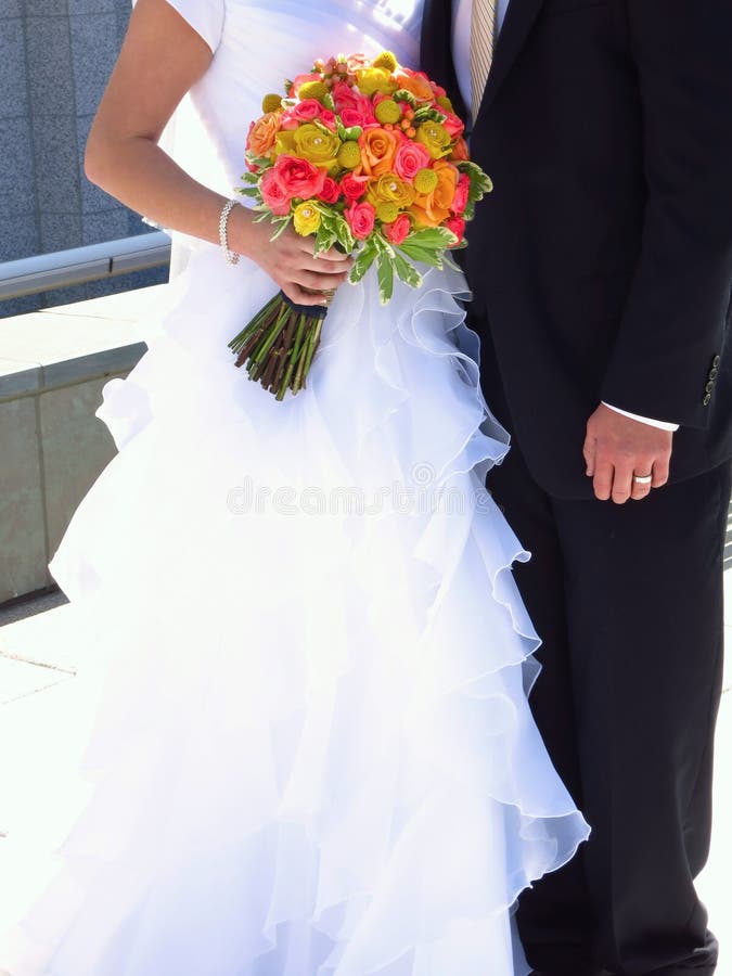 Bride and Groom Wedding Day Stock Photo - Image of floral, newlywed ...