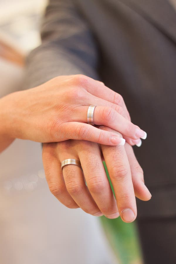 Married Couple Hands with Wedding Rings. Stock Photo - Image of diamond ...