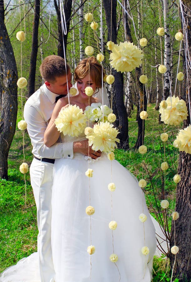 Bride and groom stock photo. Image of park, decor, dress - 31824552