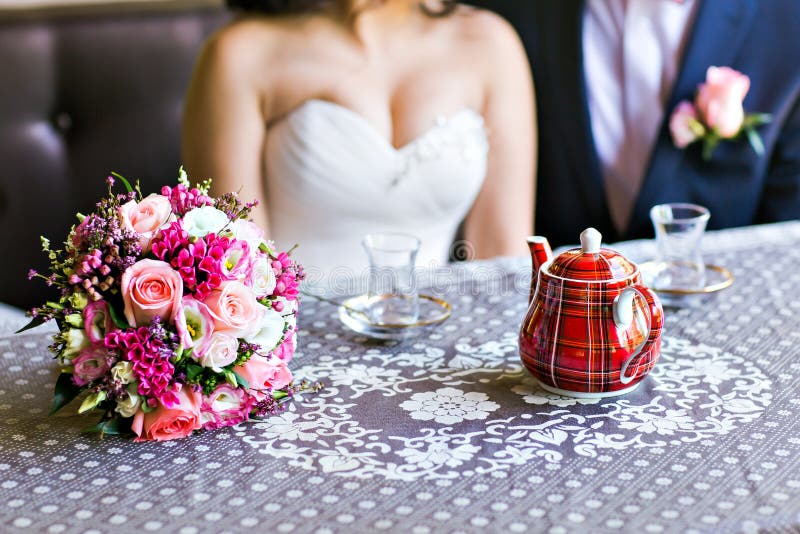 Bride and groom stock photo. Image of bride, cream, dinner - 56859586