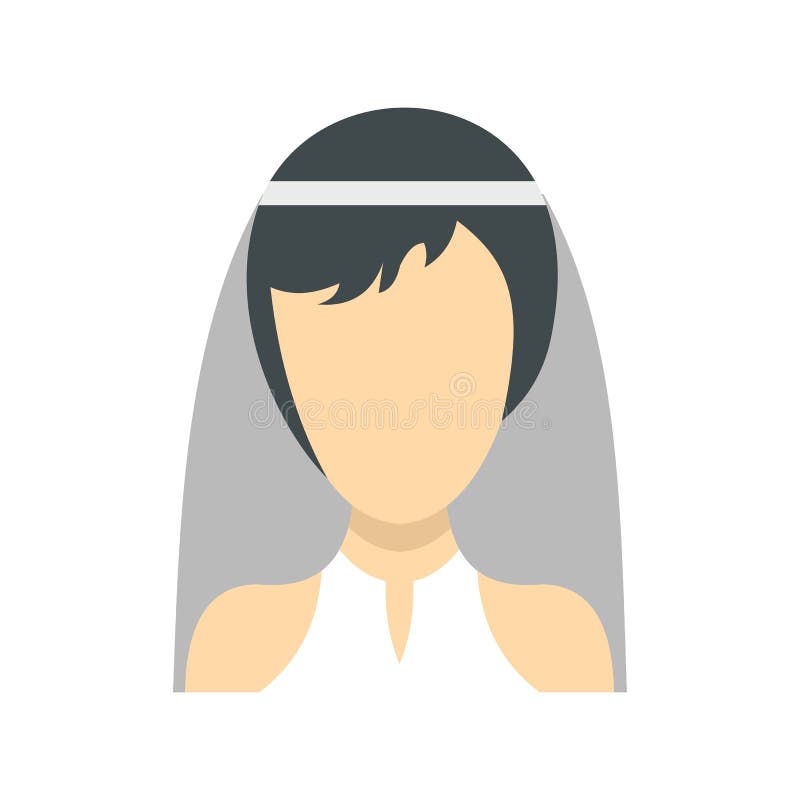 Bride icon, flat style stock illustration. Illustration of bridal ...