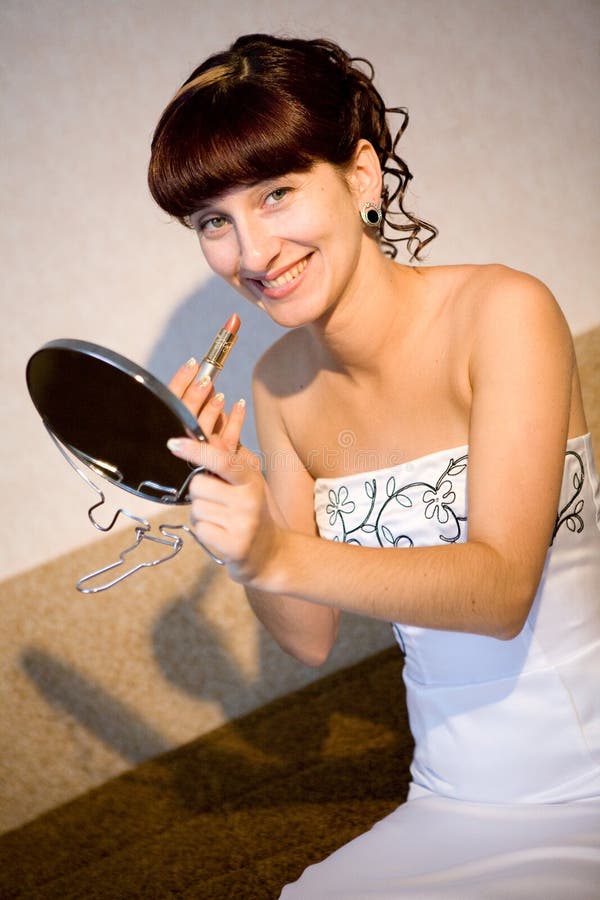 Bride and mirror stock photo. Image of innocence, bridal - 7406294