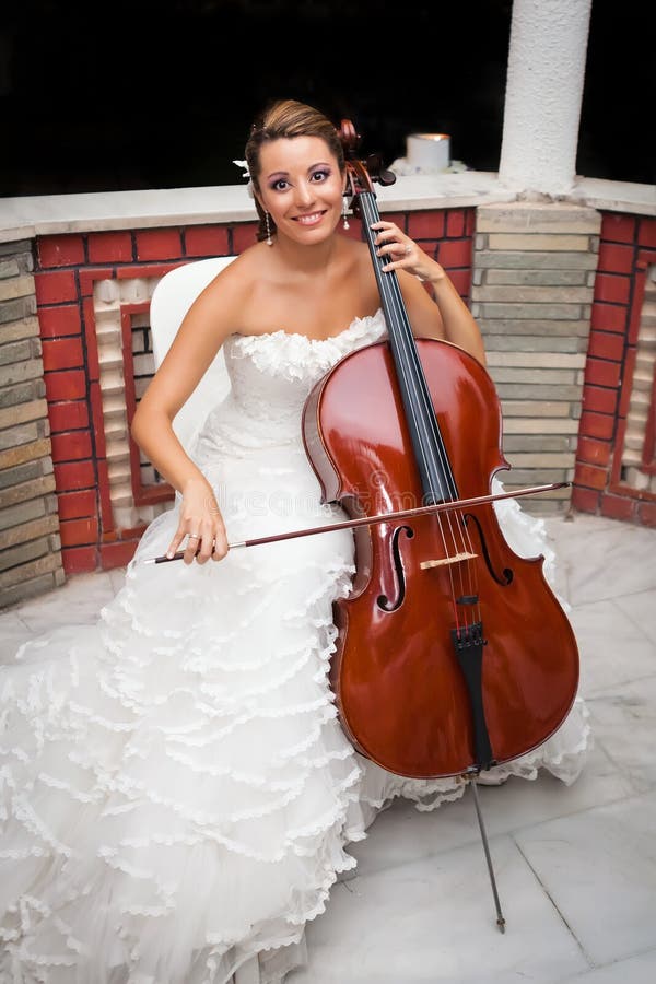 Woman in Evening Dress Playing Cello Stock Image - Image of ...