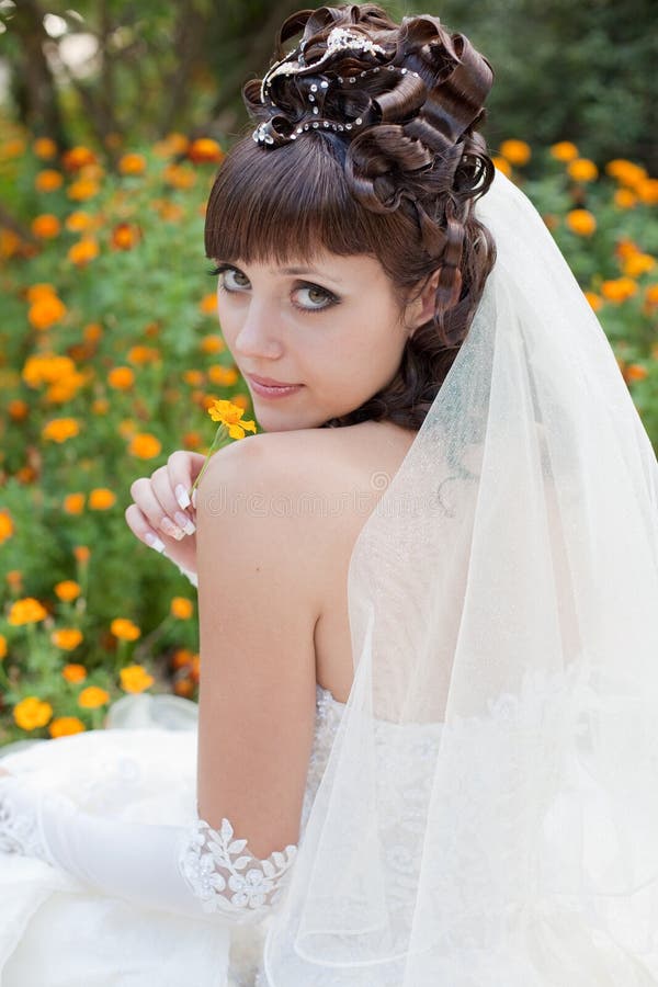 Headshot of bride stock image. Image of happiness, love - 19727445