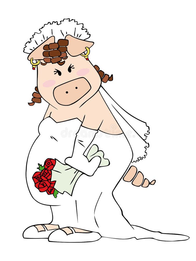 Bride Pig. stock vector. Illustration of bridal, betrothed - 13266239