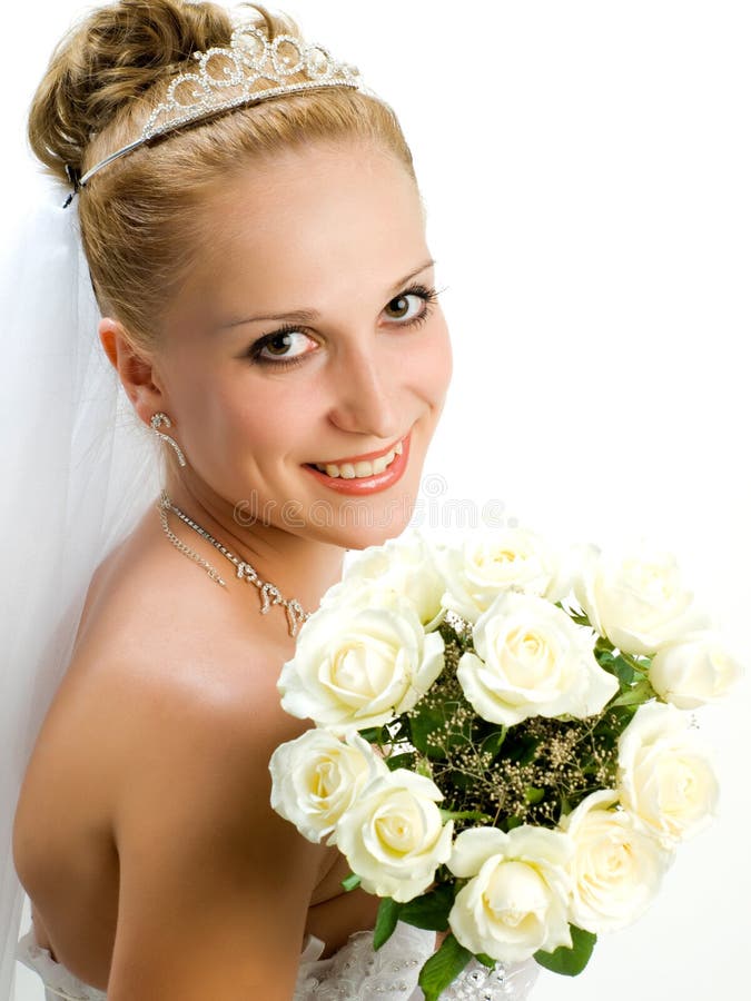 Bride Portrait on Tropical Landscape Stock Image - Image of freedom ...