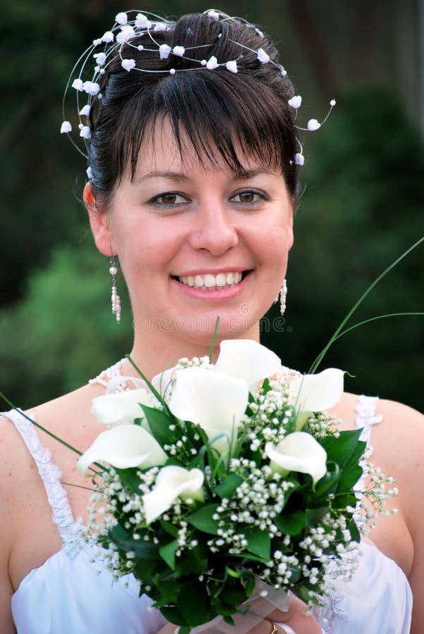 Bride portrait stock image. Image of dress, happy, smiling - 13226479