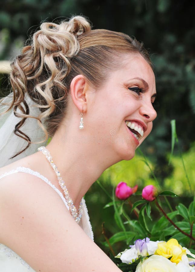 Bride portrait stock photo. Image of enjoyment, earring - 14758440