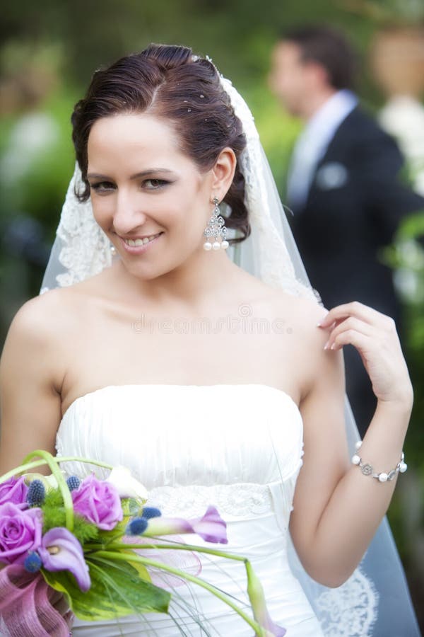 Bride portrait stock image. Image of roses, positive - 18275069