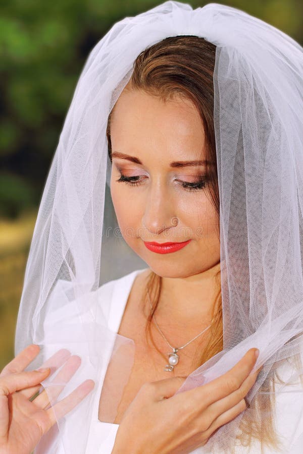 Bride portrait stock image. Image of dress, hands, fabric - 43989349
