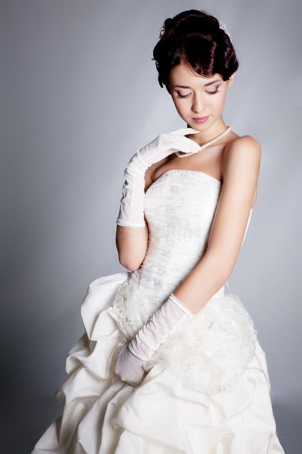 Bride portrait in studio stock image. Image of model - 64866773