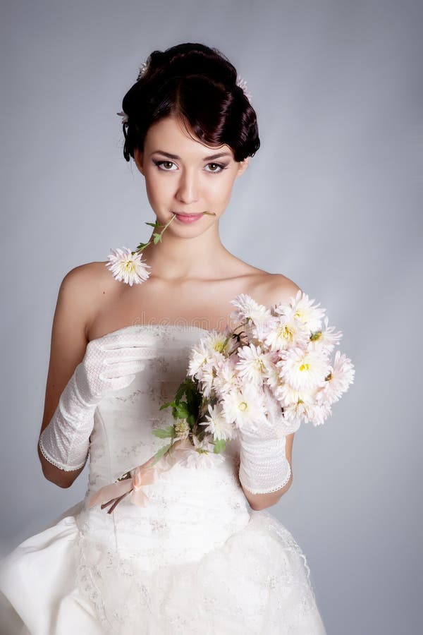 Bride portrait in studio stock image. Image of lifestyle - 64866789
